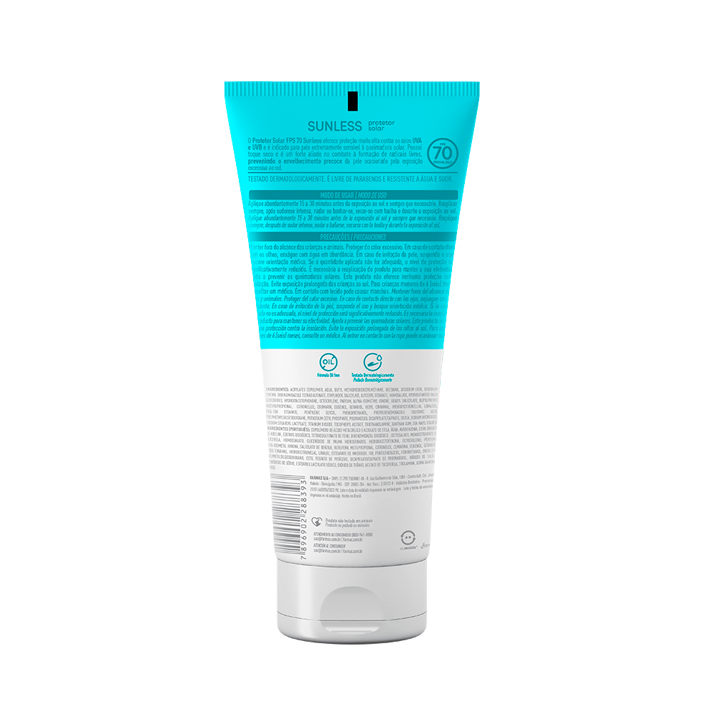 PROTETOR SOLAR FPS70 SUNLESS 200G - Farmax
